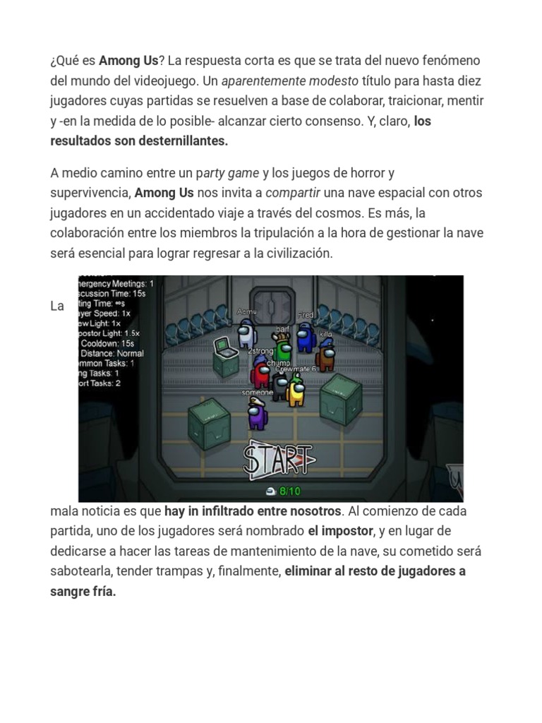 Infiltrados en la Nave Espacial Among Us | PDF | Juegos y actividades