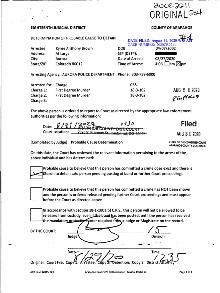Kyree Brown Affidavit | PDF | Gmail | Arrest