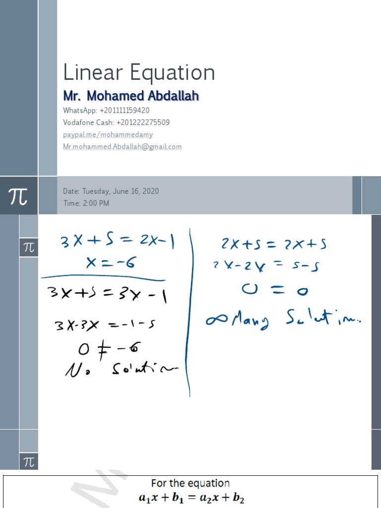 Linear Equation | PDF