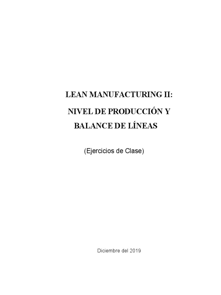 Lean Manufacturing II (Ejercicico de Clase) | PDF | Gestión de la cadena de suministro ...