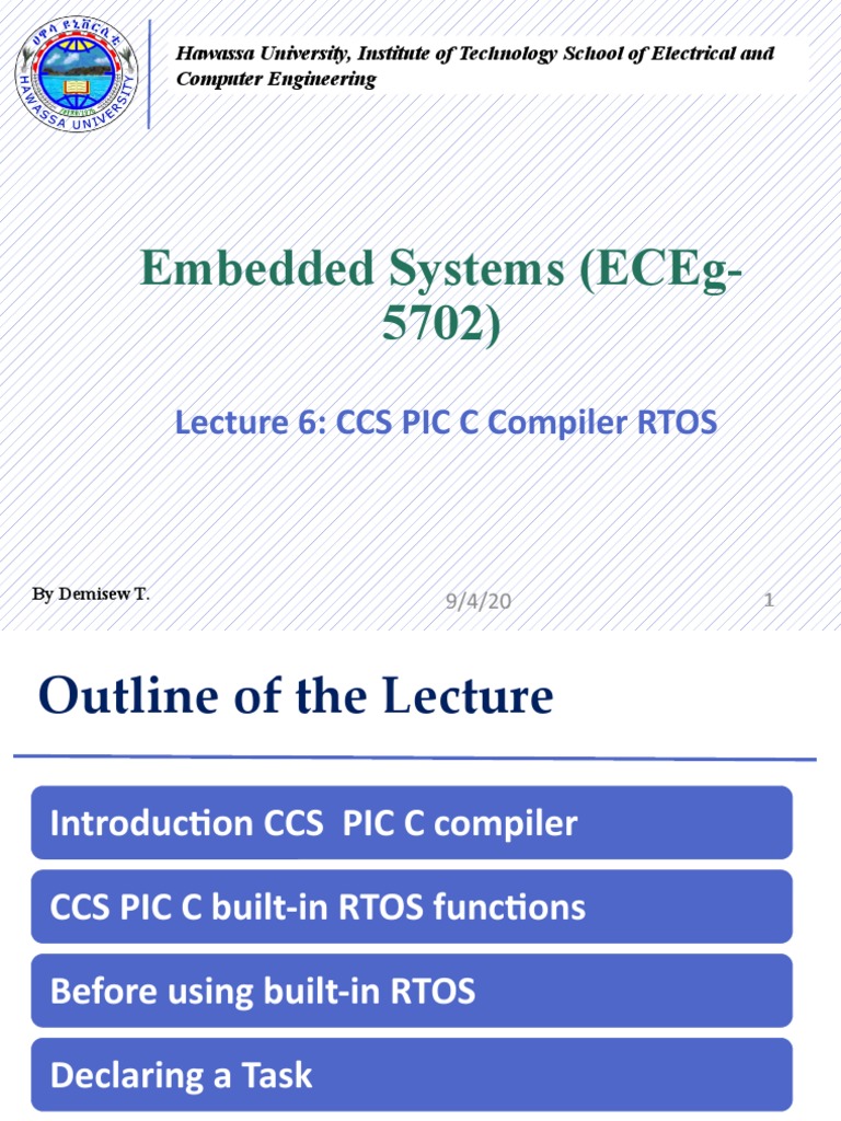 Embedded Systems (Eceg-5702) : Lecture 6: Ccs Pic C Compiler Rtos | PDF ...
