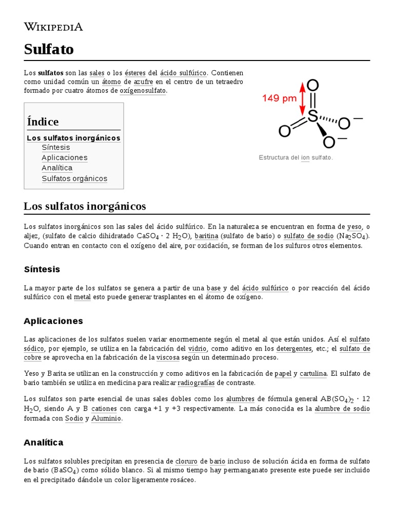 Sulfato | PDF | Sulfato | Química Física
