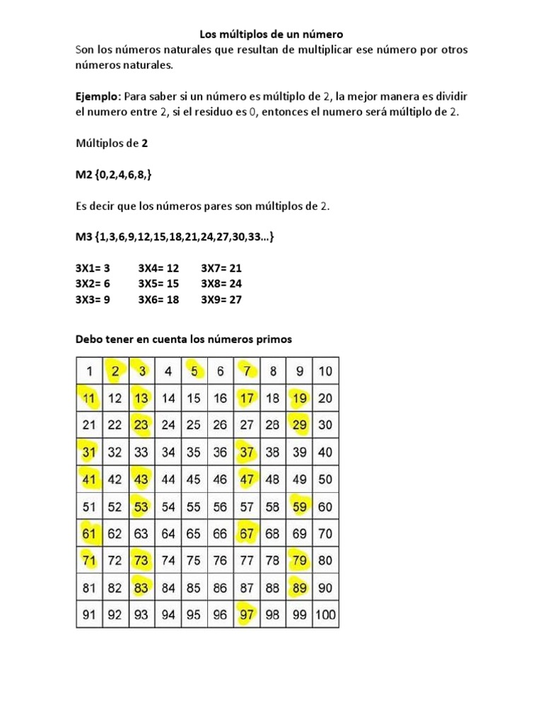 4.1 Multiplos de Número M.CM. MC.D. | PDF | Conceptos matemáticos ...