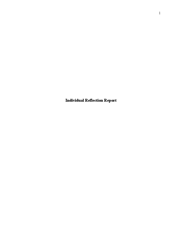 Individual Reflection Report | Download Free PDF | Leadership ...