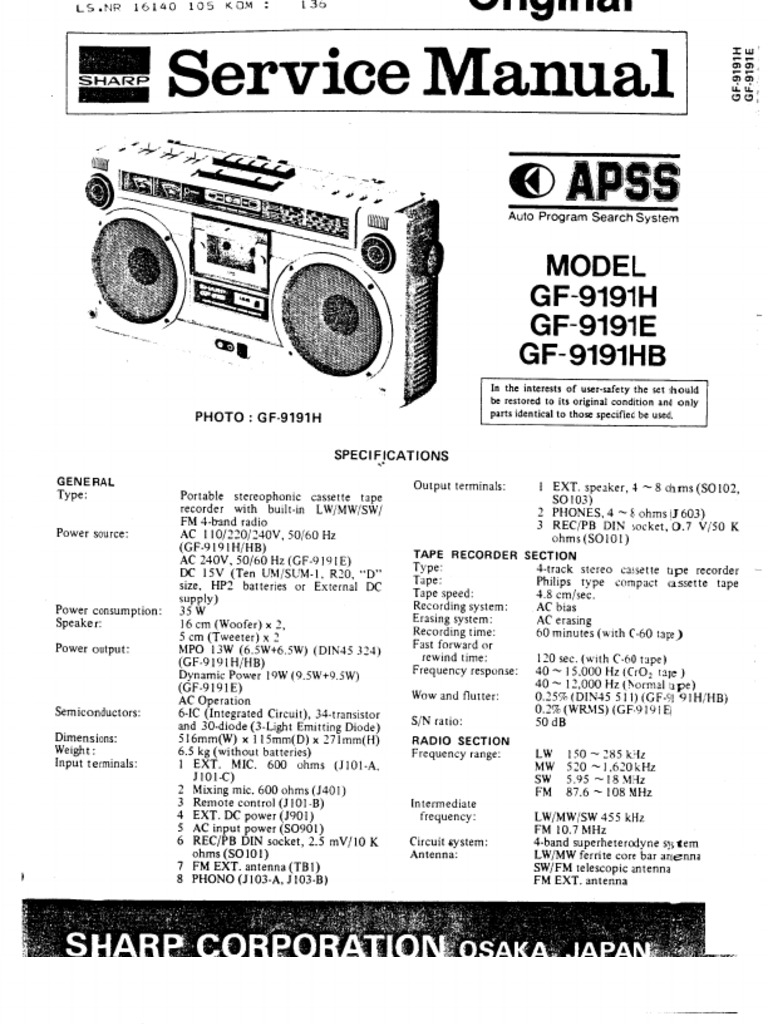 Sharp GF-9191H | PDF