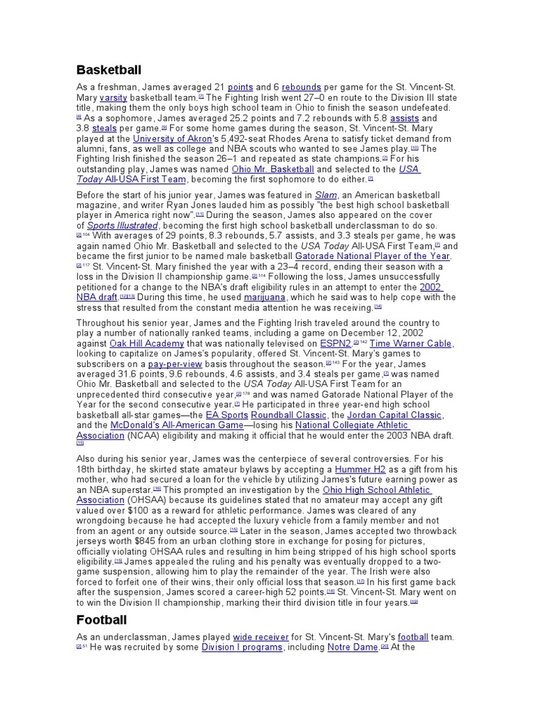 Lebron James | PDF | Cleveland Cavaliers | Le Bron James