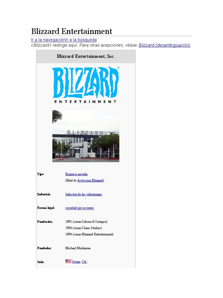 Blizzard Entertainment | PDF | Blizzard Entertainment | Industria de ...