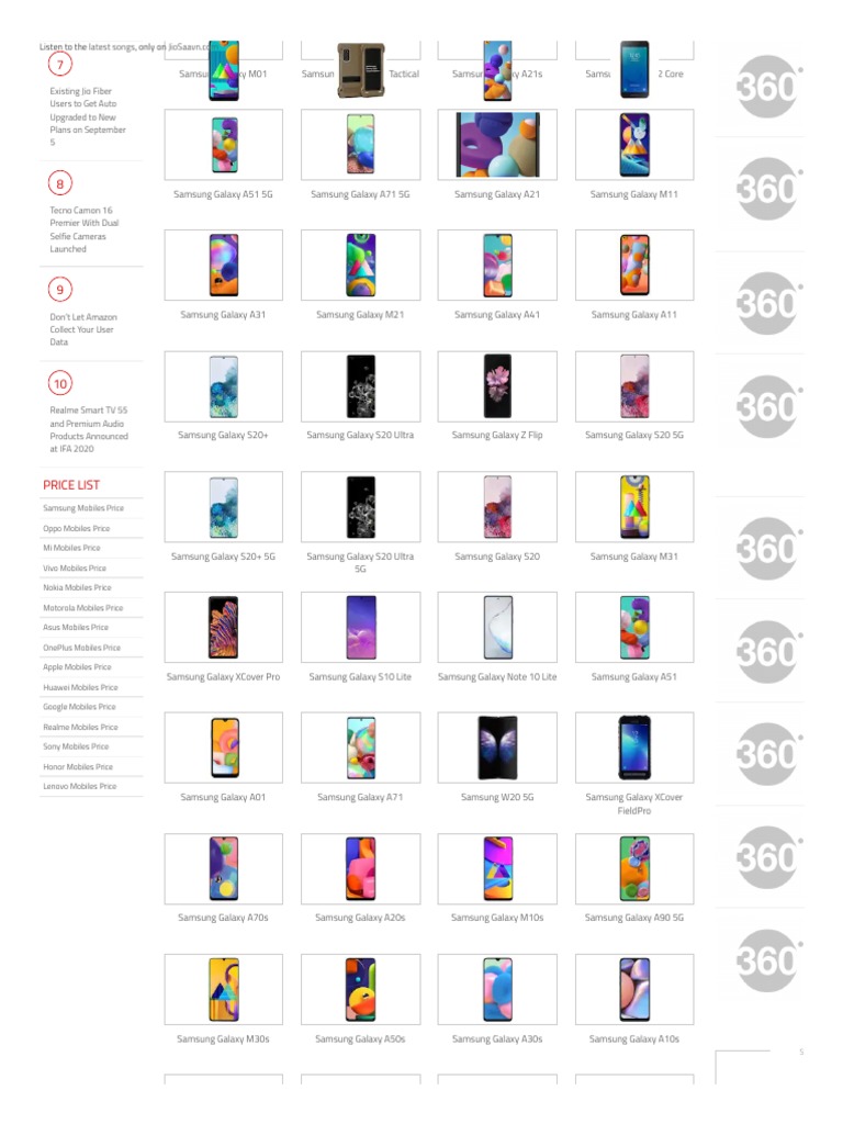 Samsung Mobile Price List Update | PDF