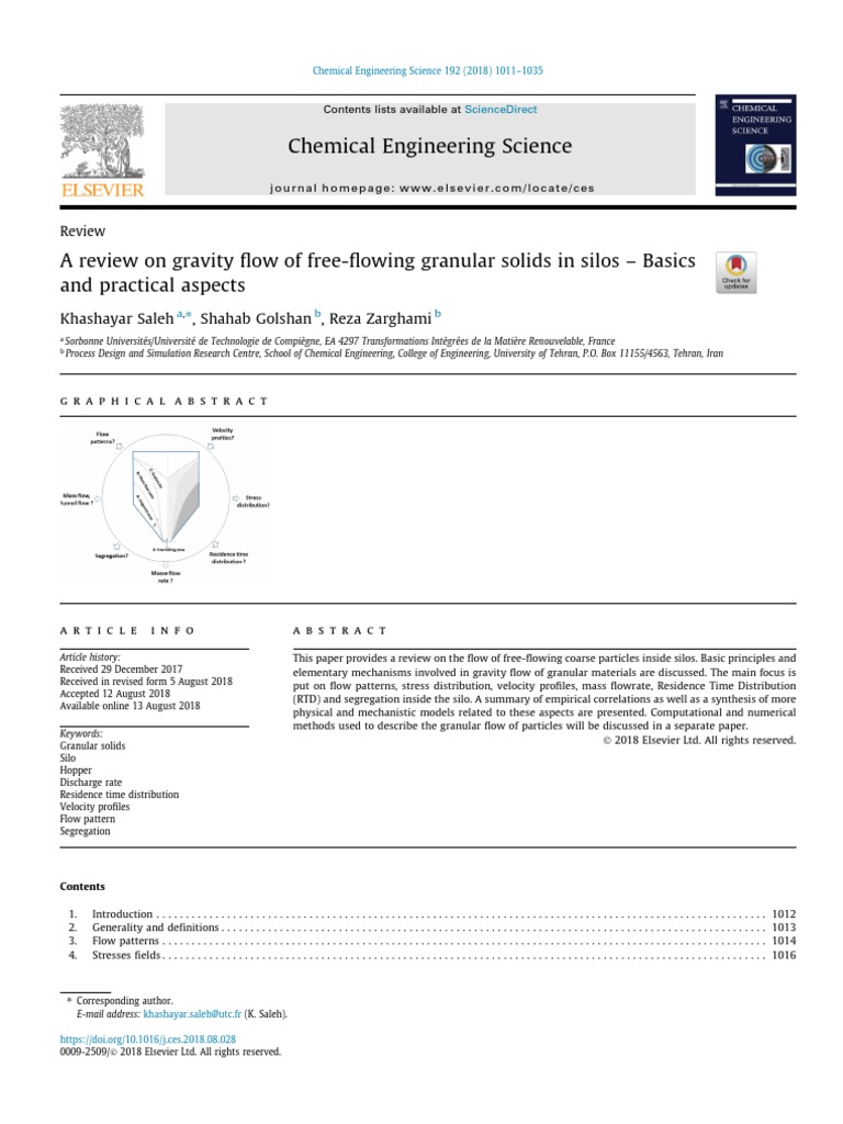 A Review On Gravity Flow of Free-Flowing Granular Solids in Silos ...