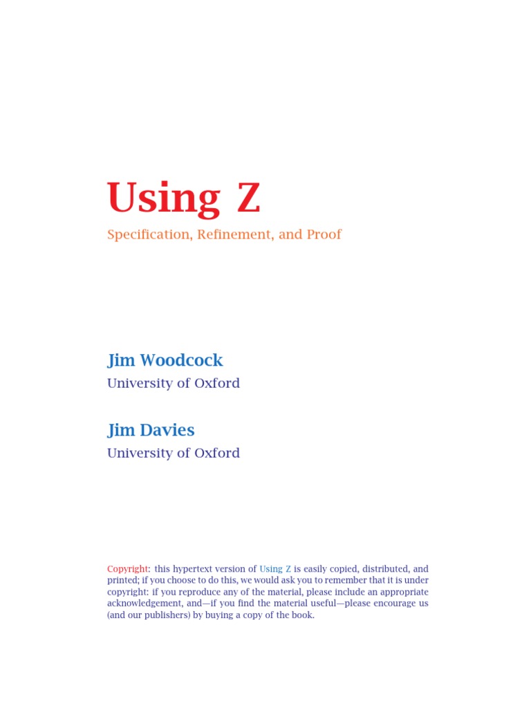 Zed Book | PDF | Logic | Formal Methods