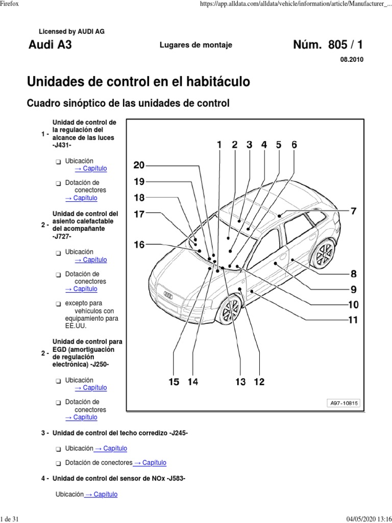 Esquemas Audi A3 2 Maki PDF | PDF | Airbag | Vehículos terrestres