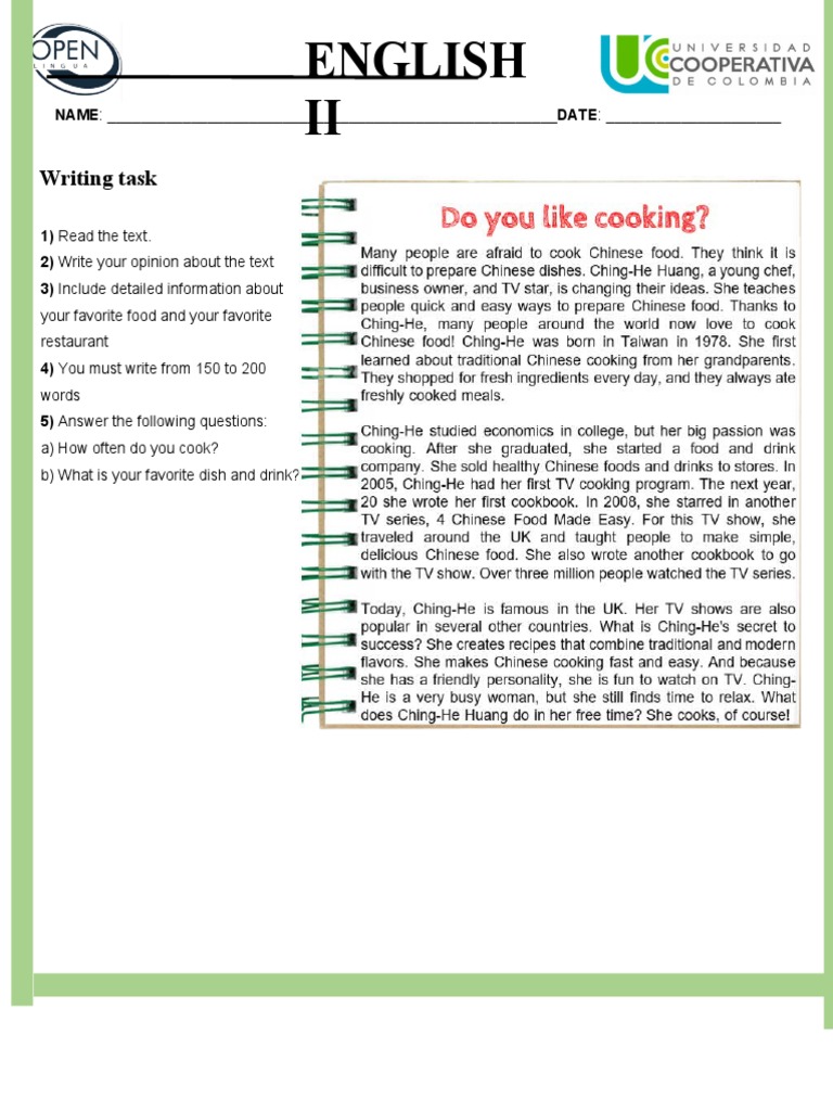 English II: Writing Task | PDF