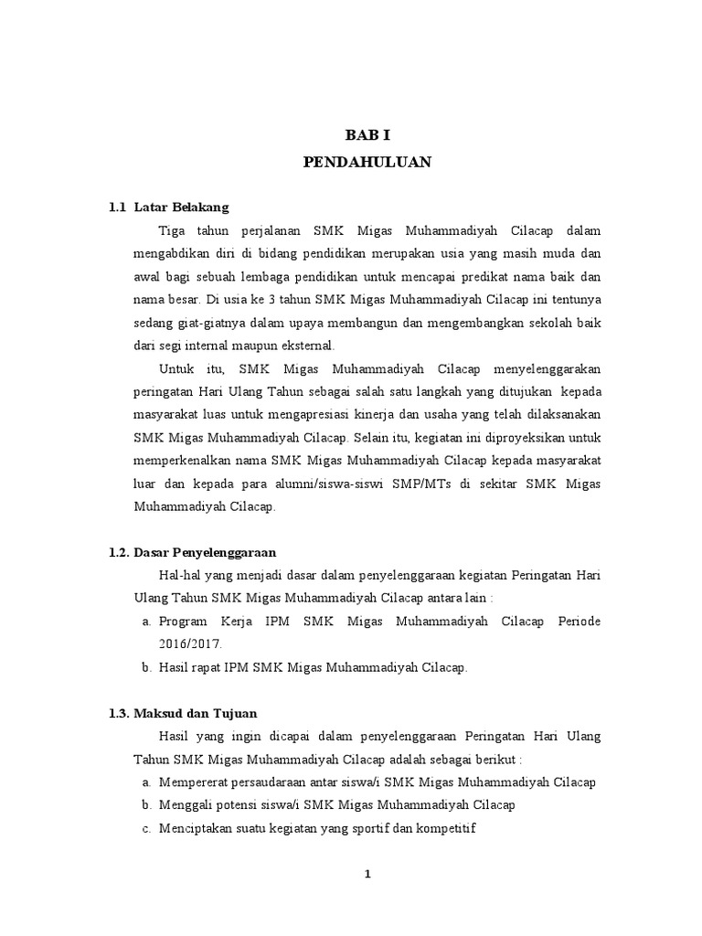 Proposal Isi Hut | PDF