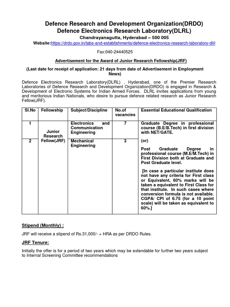 Defence Research and Development Organization (DRDO) Defence ...