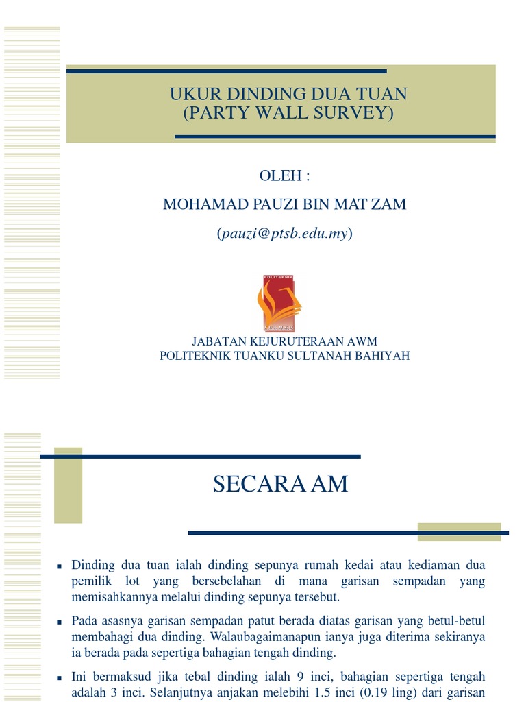 Ukur Dinding Dua Tuan | PDF