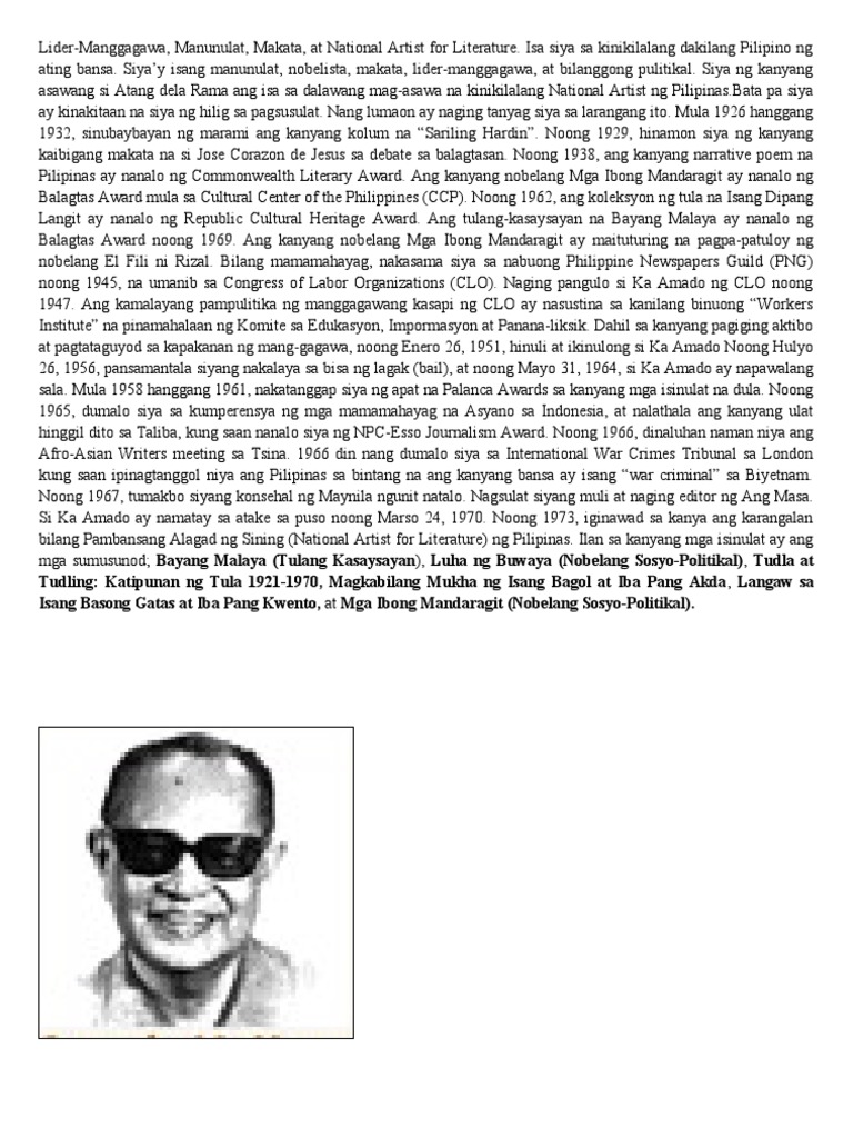 Talambuhay Ni Ka Amado V | PDF