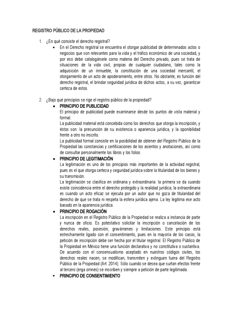 Registro Público de La Propiedad | PDF | Propiedad | Conceptos legales