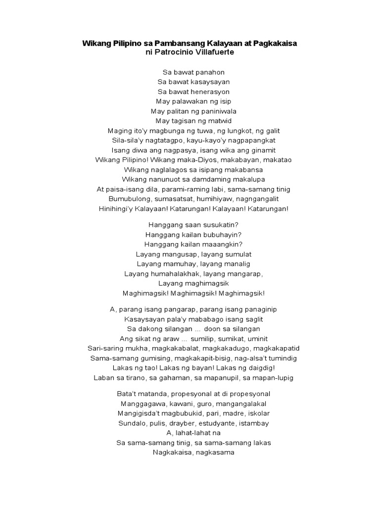 Piyesa para Sa Sabayang Pagbigkas | PDF