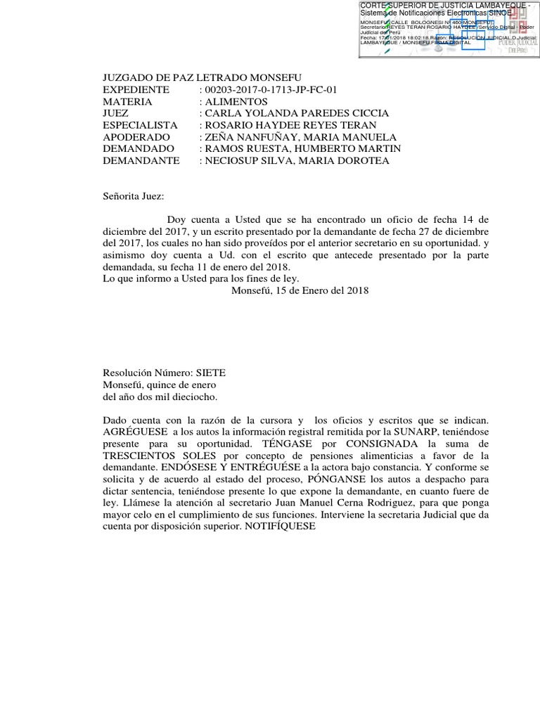 Resolucion 7 - Autos A Despacho | PDF