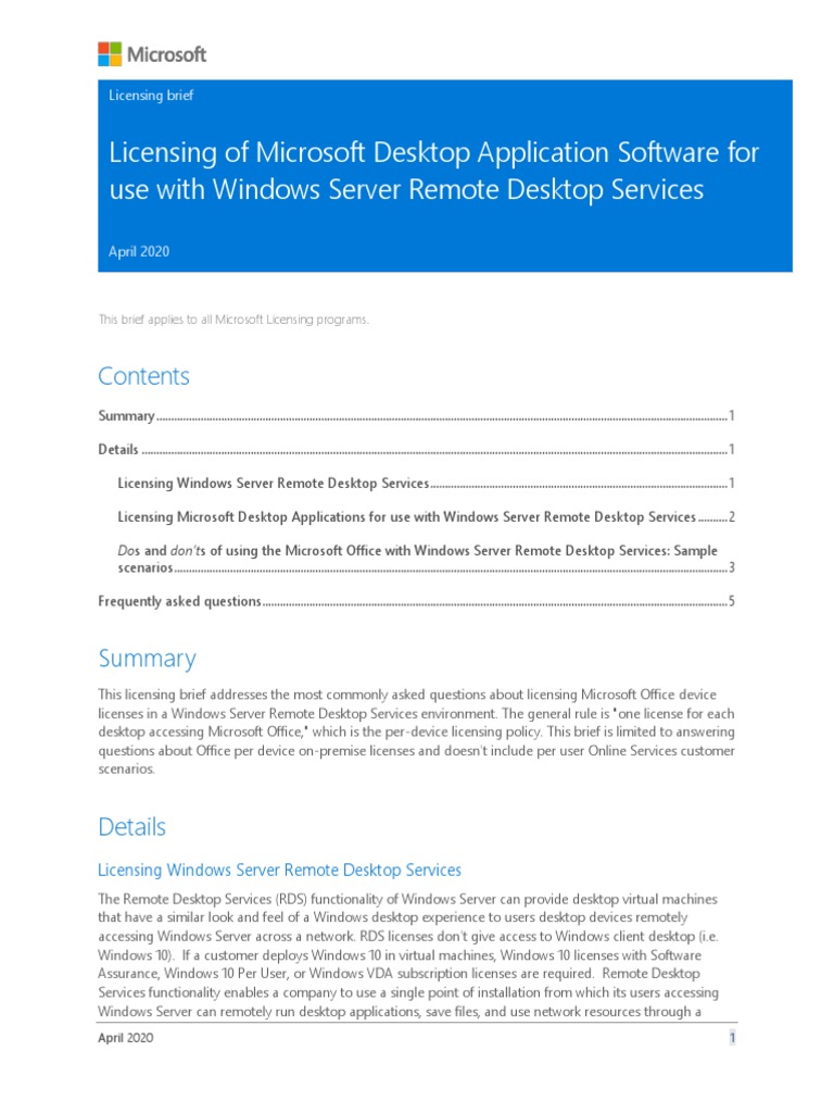 Desktop Application With Windows Server Remote Desktop Services | PDF | Remote Desktop Services ...