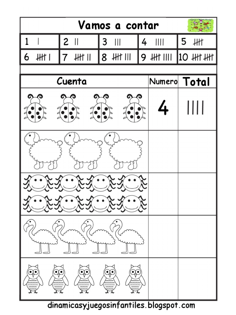 Actividades para contar del 1 al 10 | PDF