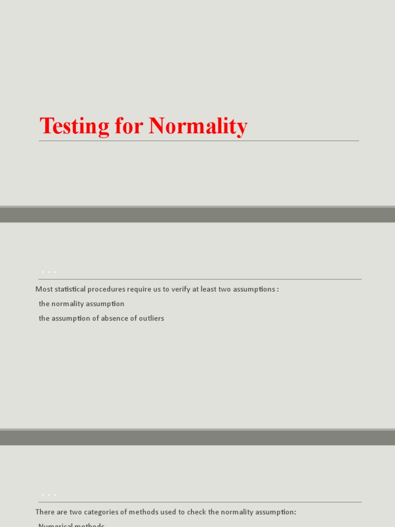 Testing For Normality | PDF | Teaching Methods & Materials