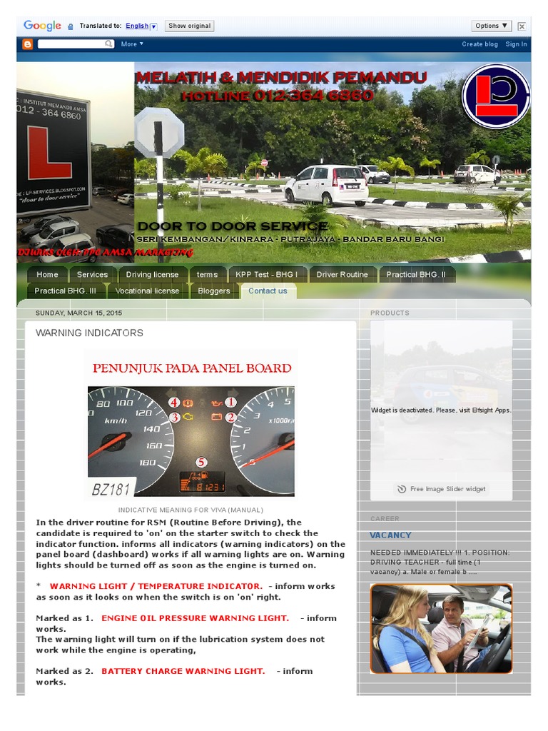 DRIVER TRAINING & EDUCATION (Driver Education Curriculum) : WARNING ...