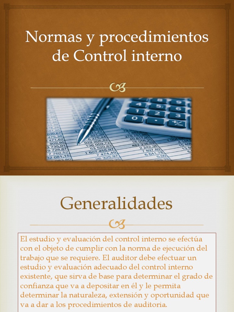 Normas Control Interno | PDF | Auditoría | Contralor