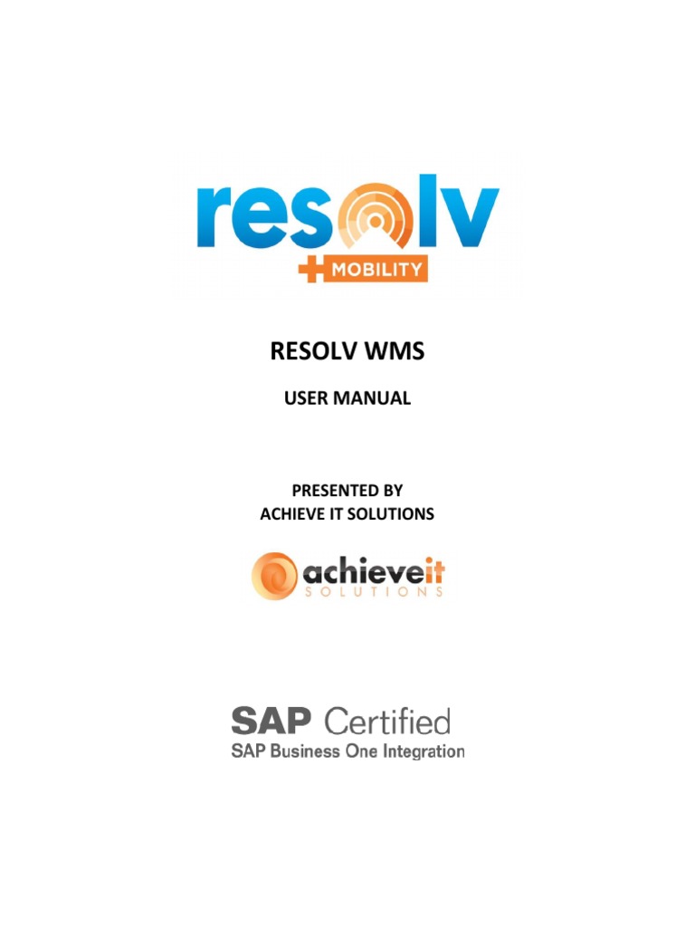 Resolv 9.2 HANA - WMS Users Guide | PDF | Trademark | Sap Se