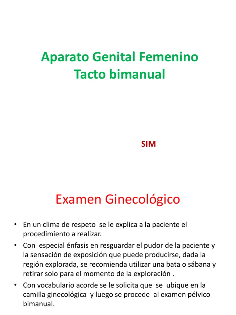 Examen Ginecológico Bimanual | PDF | Vagina | Pelvis
