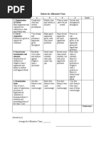 Debate Grading Rubric | PDF | Human Communication