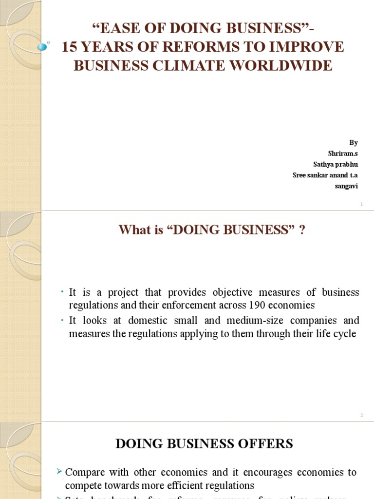 15 Years of Global Business Reforms | PDF | Government | Policy