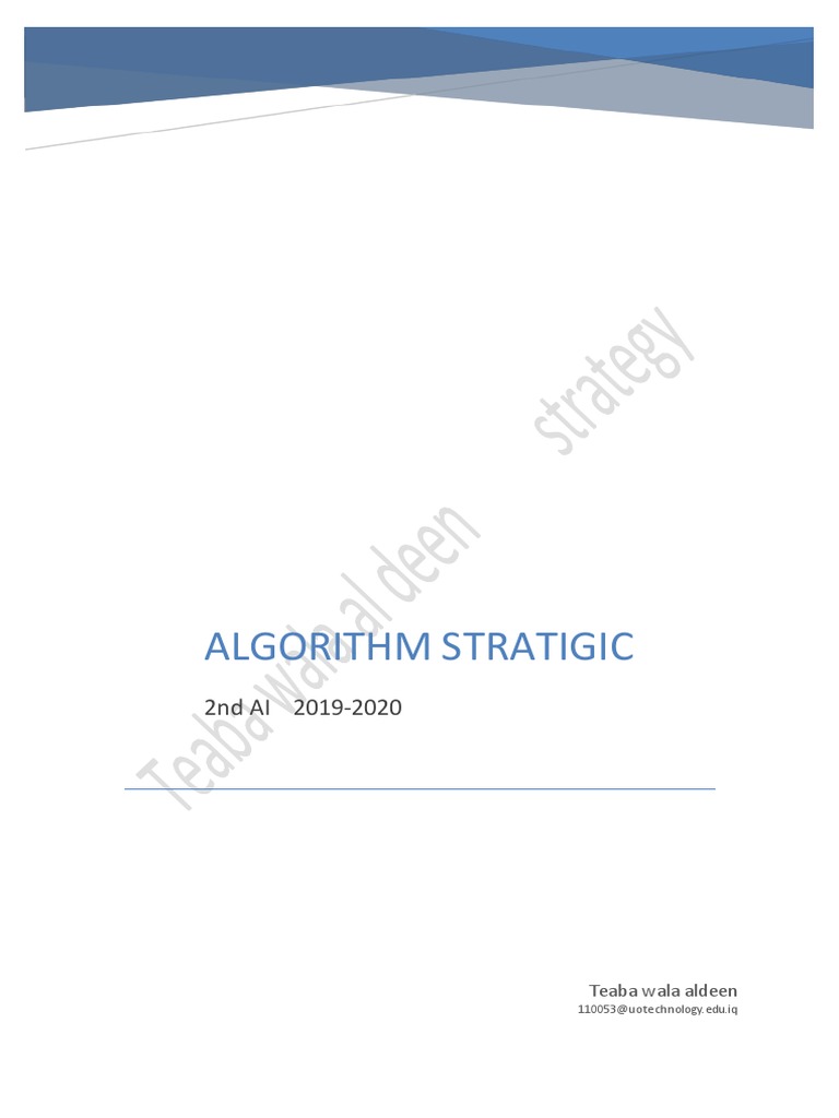 Algorithm Stratigic | PDF | Algorithms | Mathematical Concepts