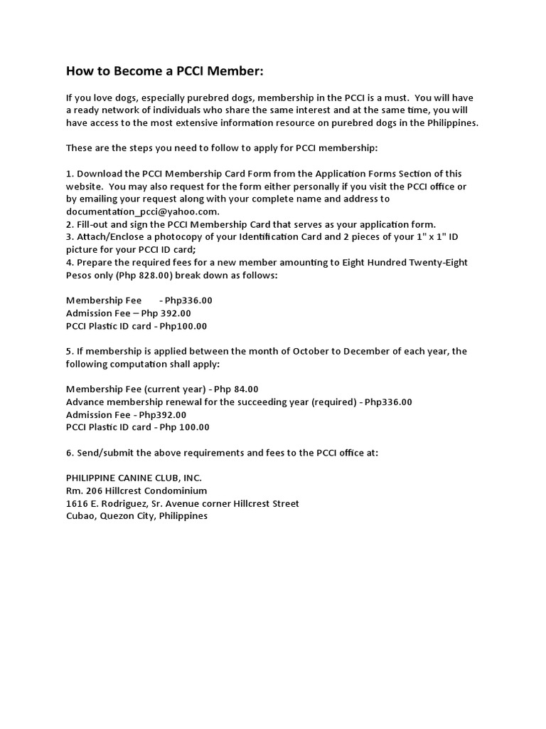 How to Join the PCCI Membership | PDF | Career & Growth | Business