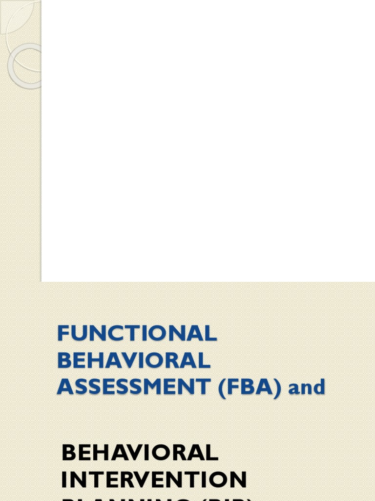 Fba Bip Presentation PDF | PDF | Individualized Education Program ...