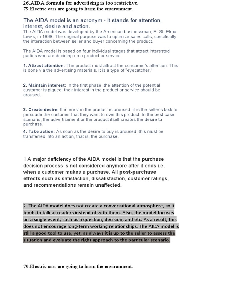AIDA Model Explained - Stages of Consumer Purchase Process | PDF ...