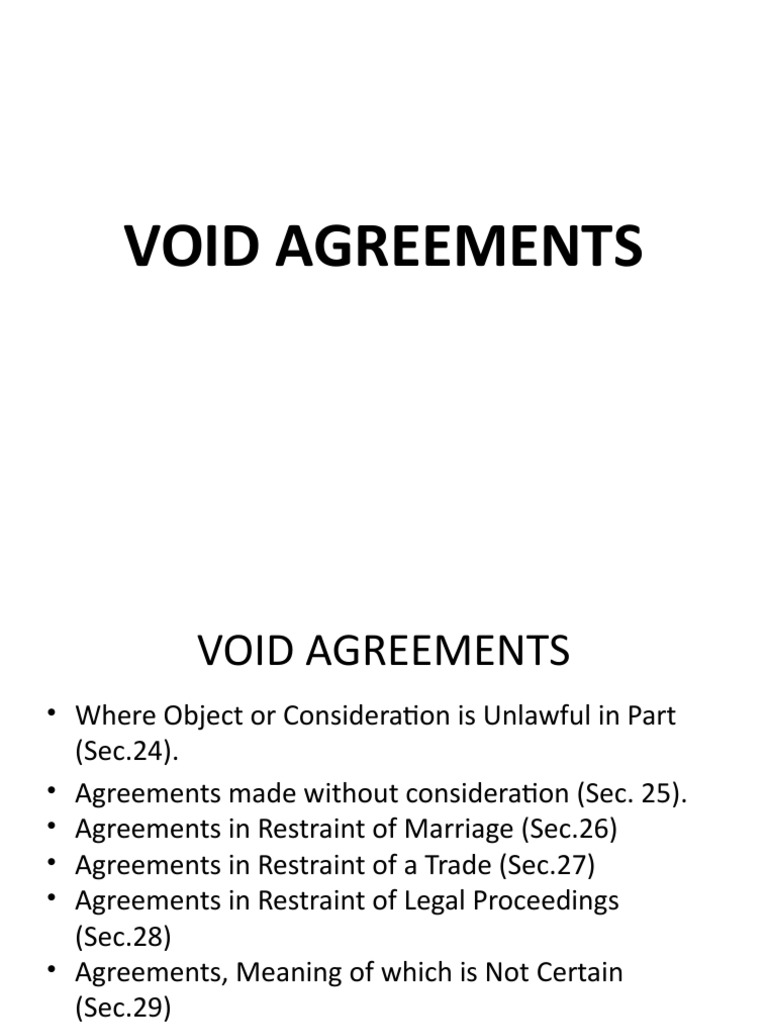 Void Agreements in Contract Law | PDF | Consideration | Gambling