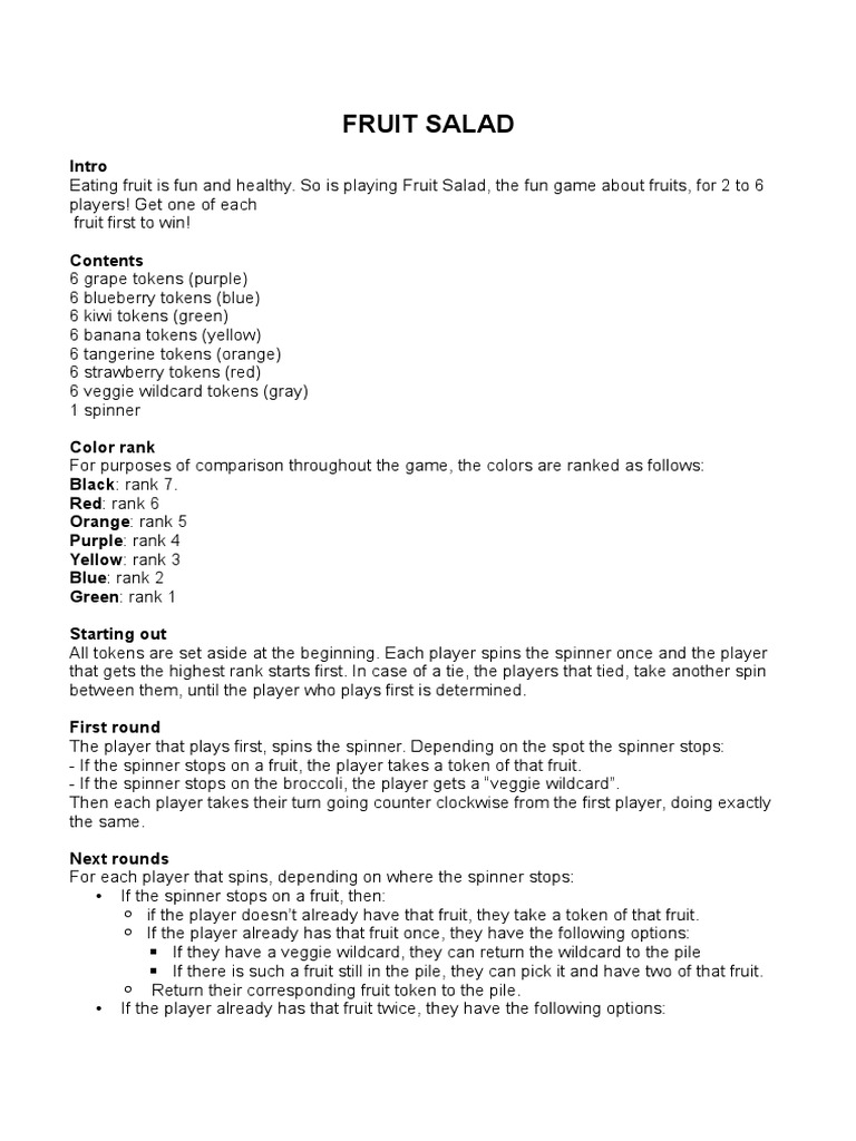 Fruit Salad | PDF | Fruit | Color