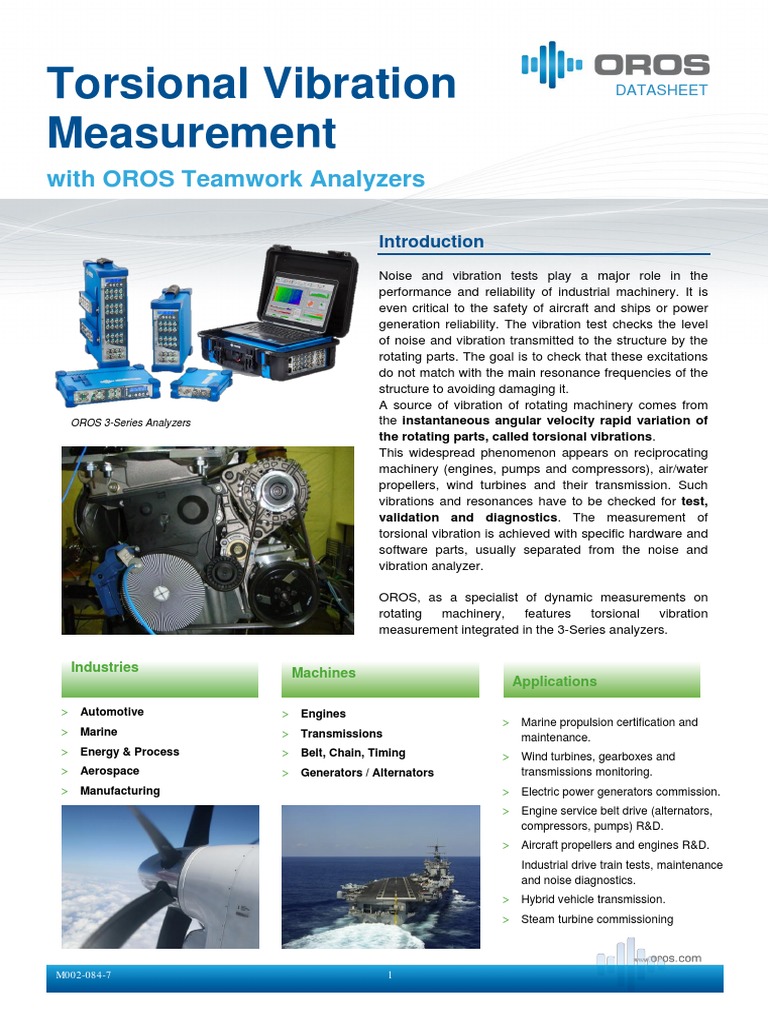 Torsional Vibration Measurement: With OROS Teamwork Analyzers | PDF ...