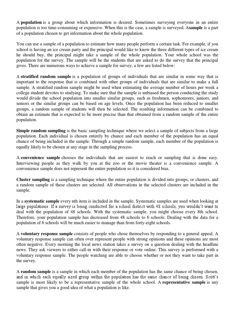 Simple Random Sampling Is The Basic Sampling Technique Where We Select ...