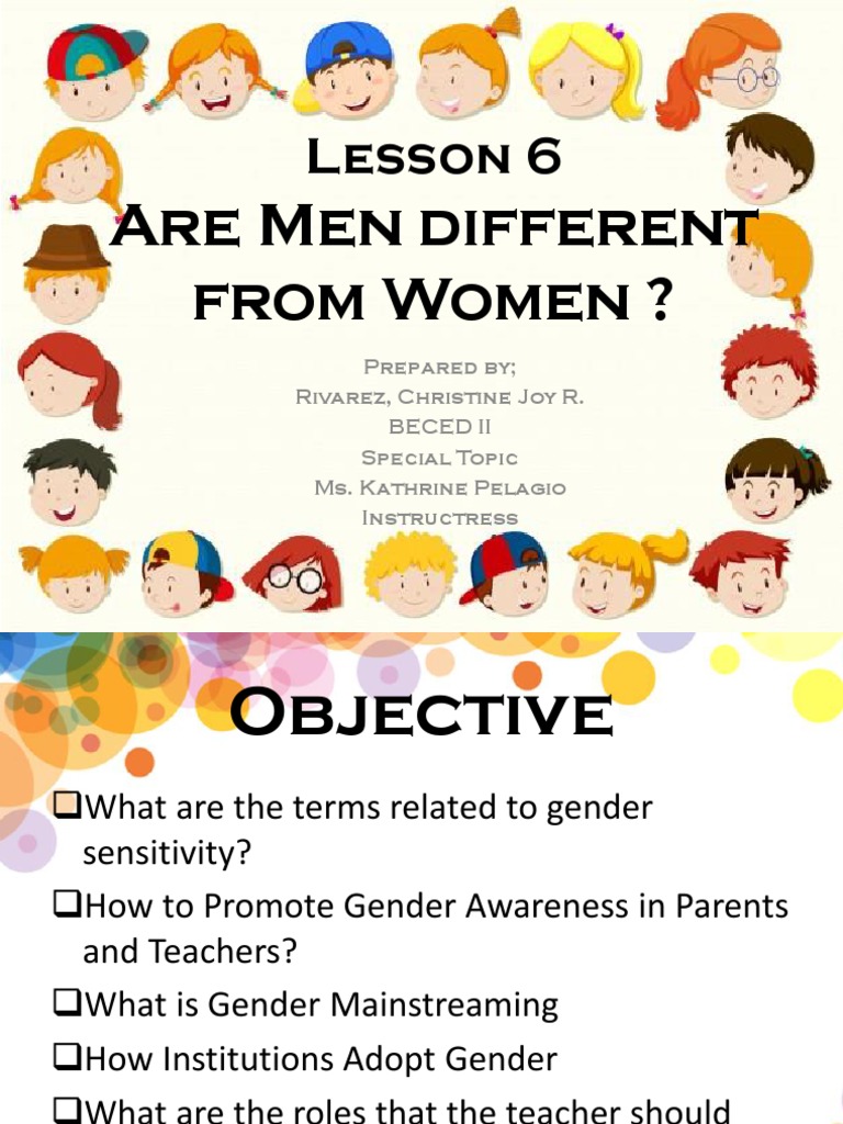 Are Men Different From Women ?: Lesson 6 | PDF | Gender Mainstreaming ...