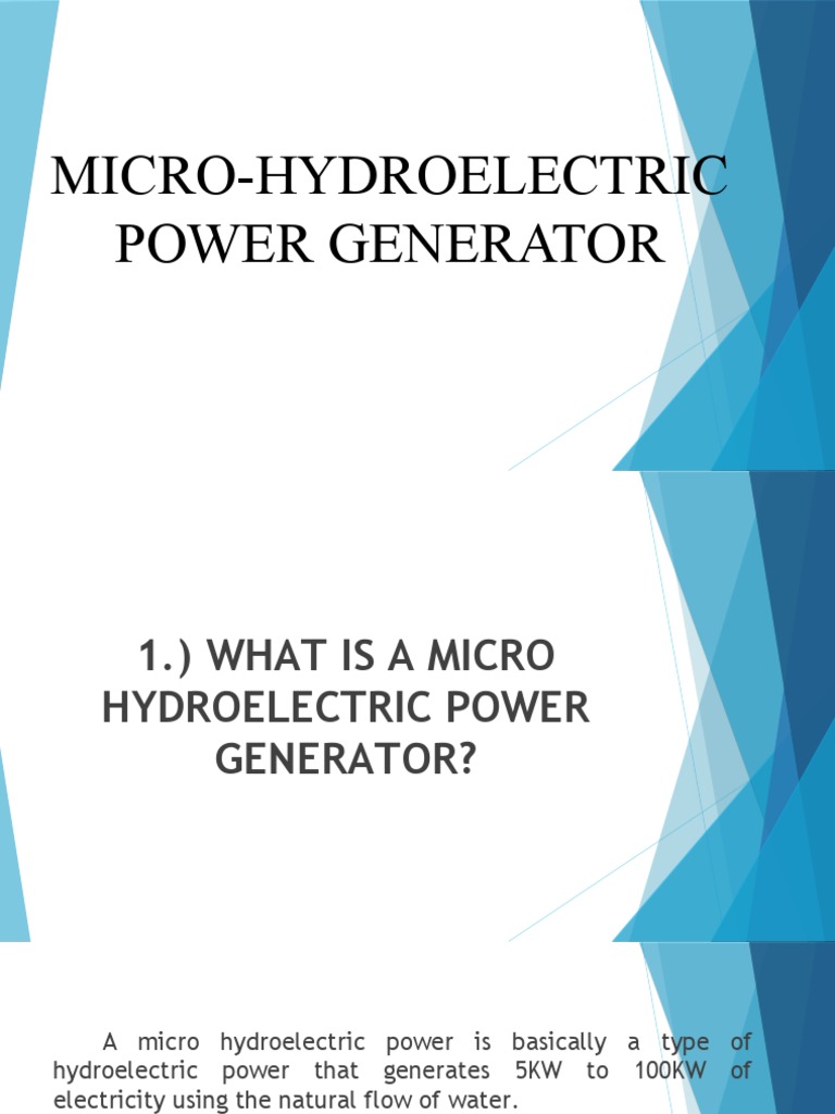 Micro Hydroelectric Power Generator | PDF | Hydroelectricity ...