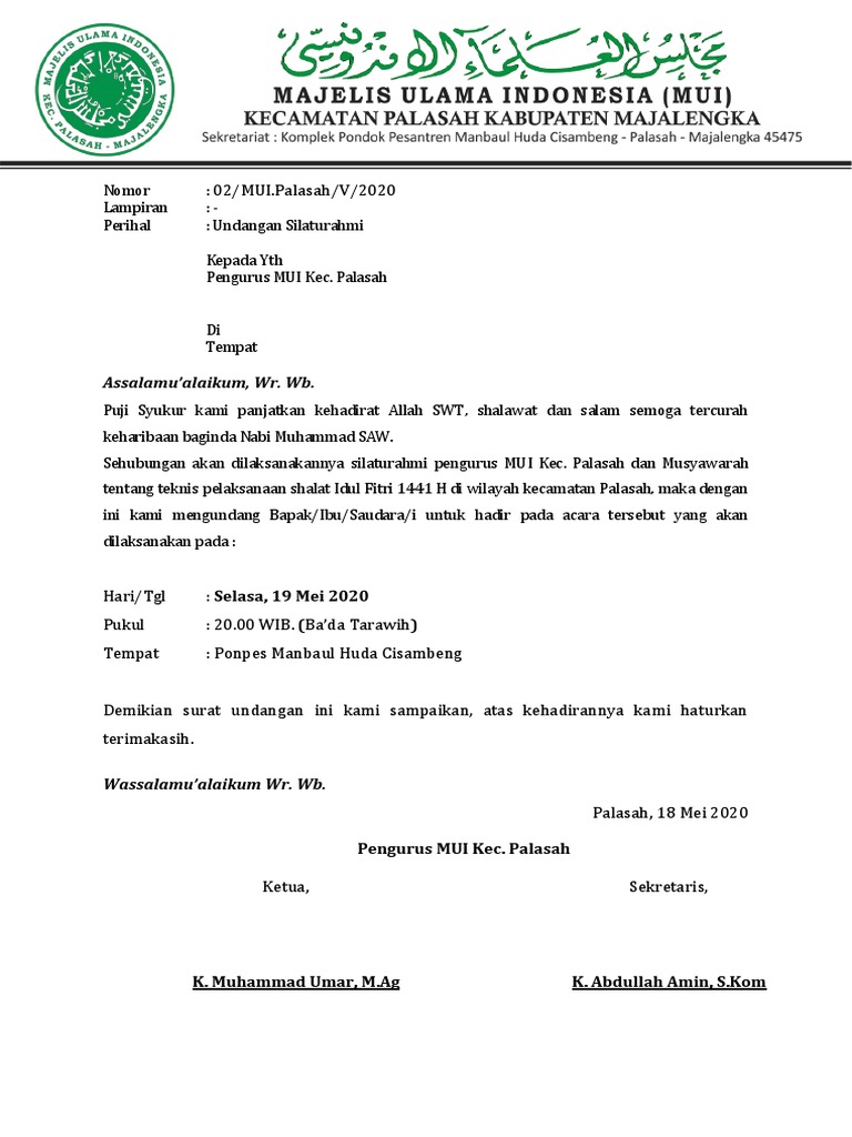 Surat Undangan MUI PDF | PDF