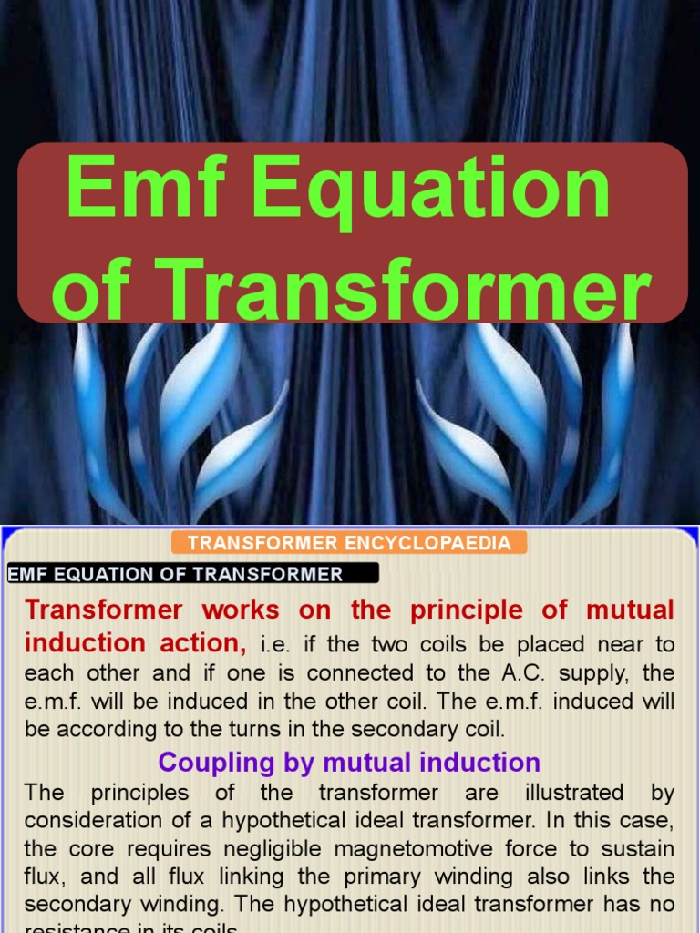 EMF Equation of Transformer Explained | PDF | Electromagnetic Induction ...