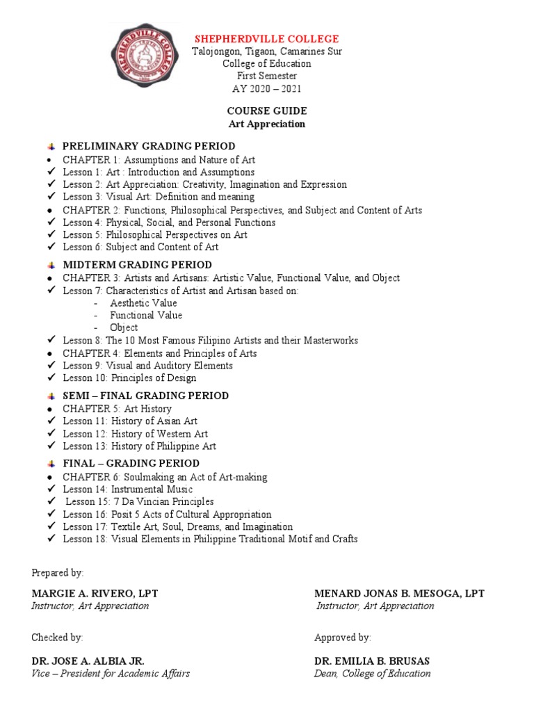 Course Guide - Art Appreciation | PDF