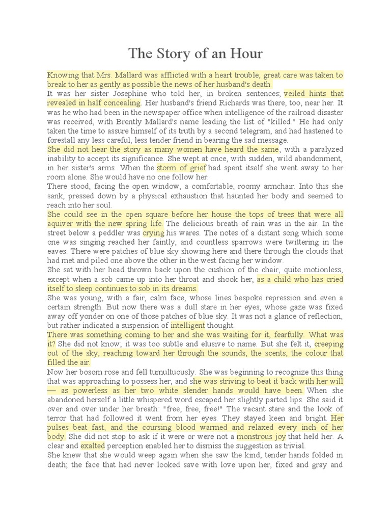 The Story of An Hour | PDF