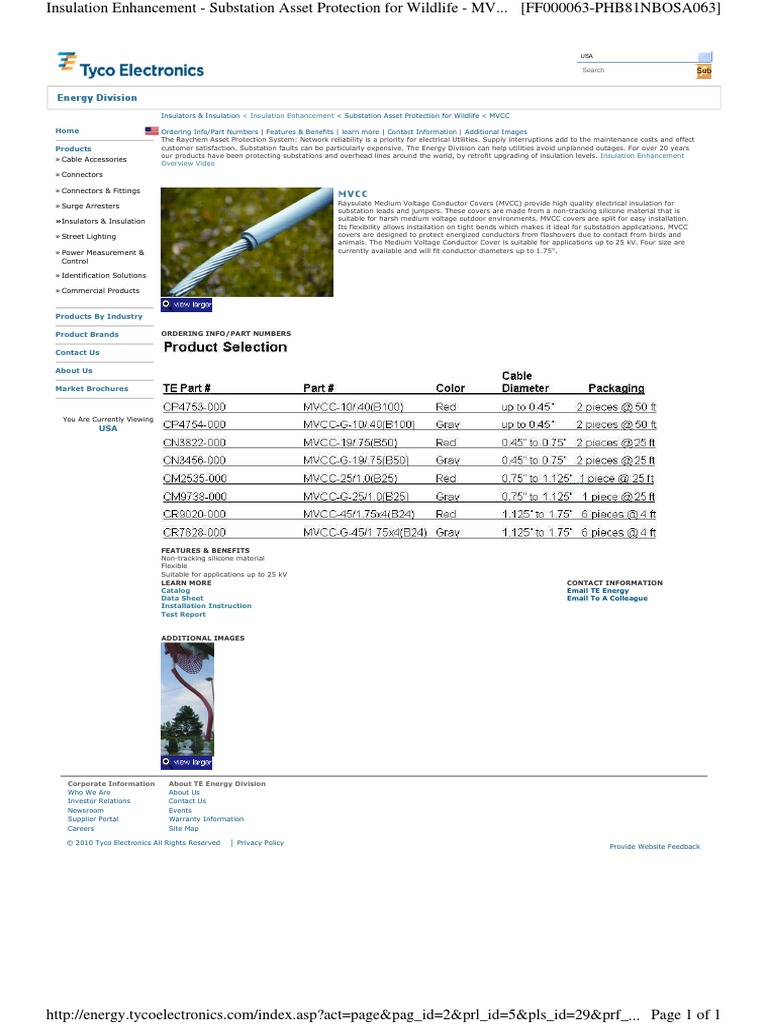 Energy Division: Tyco Electronics | PDF | Electrical Substation ...