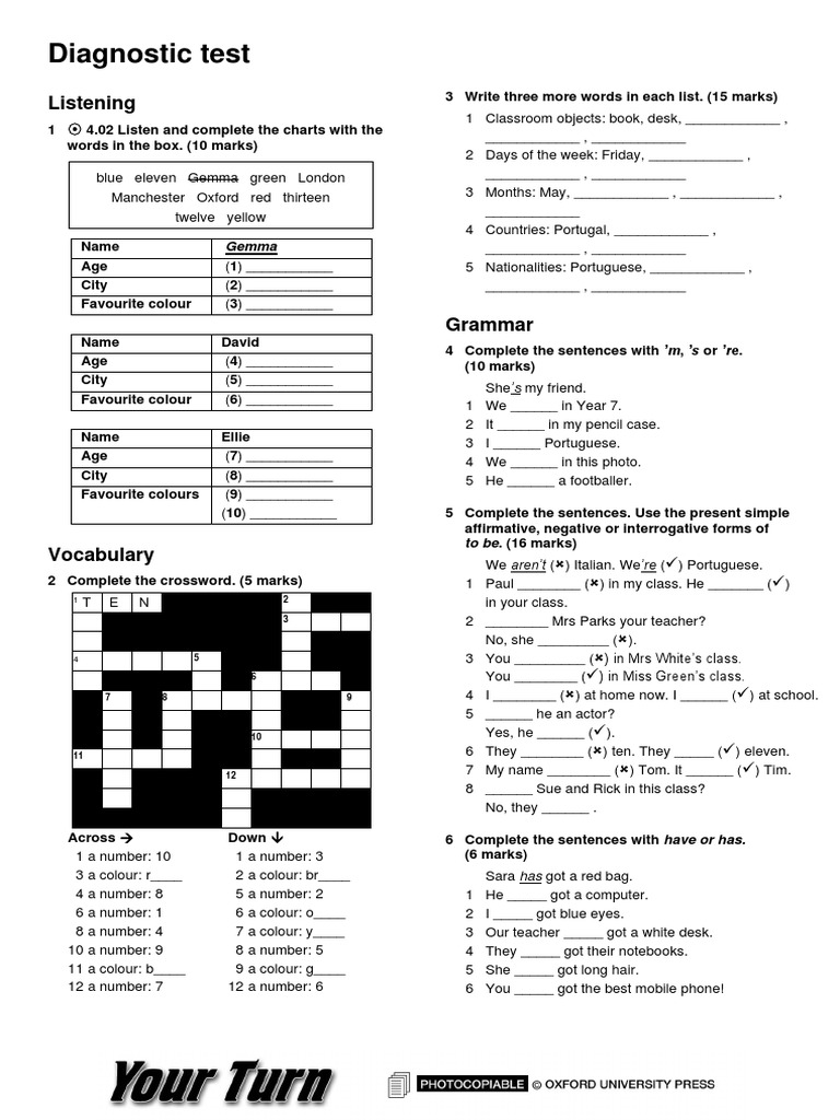 Teste Diagnóstico de Inglês | PDF