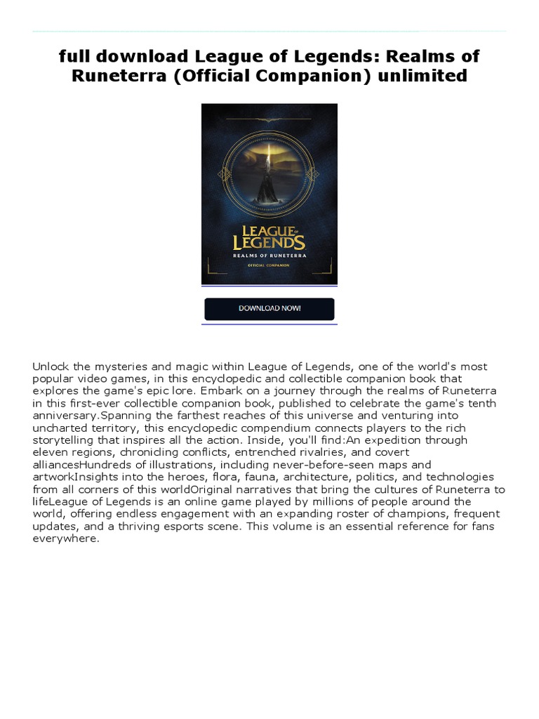 League of Legends Companion Guide | PDF | Leisure