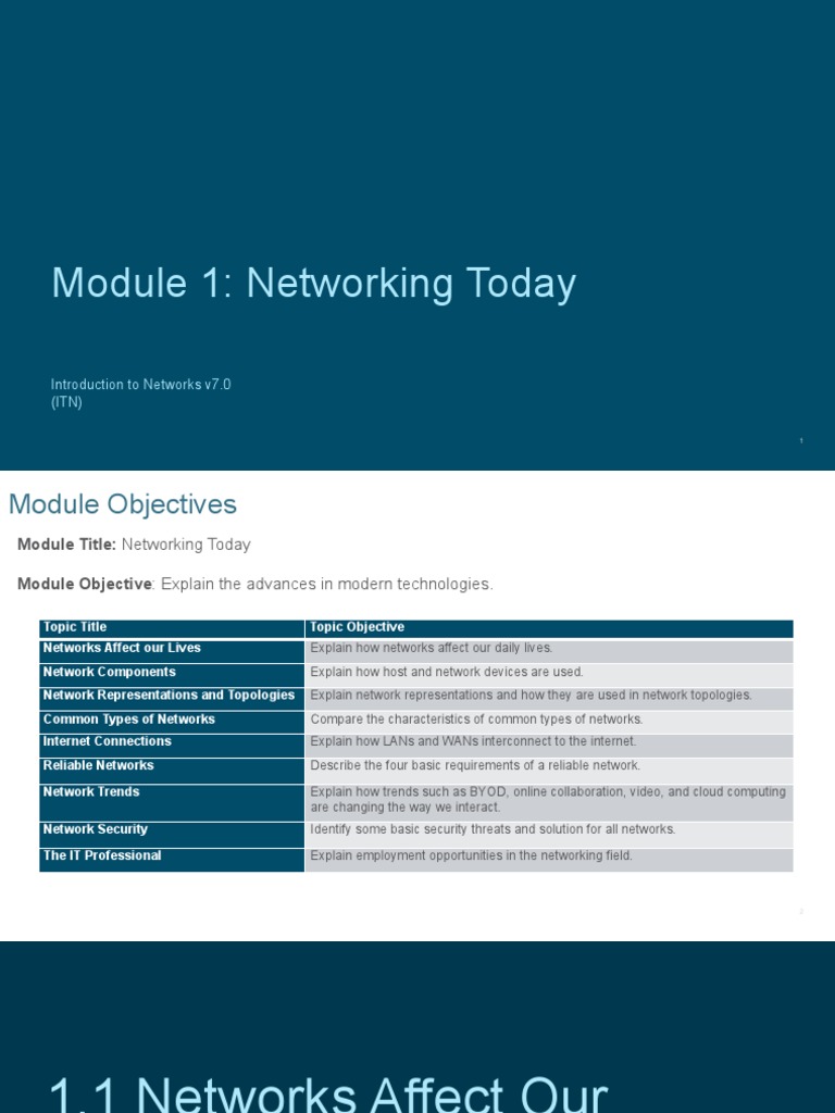 Module 1 Networking Today Introduction To Networks V70 Itn Download Free Pdf Internet 